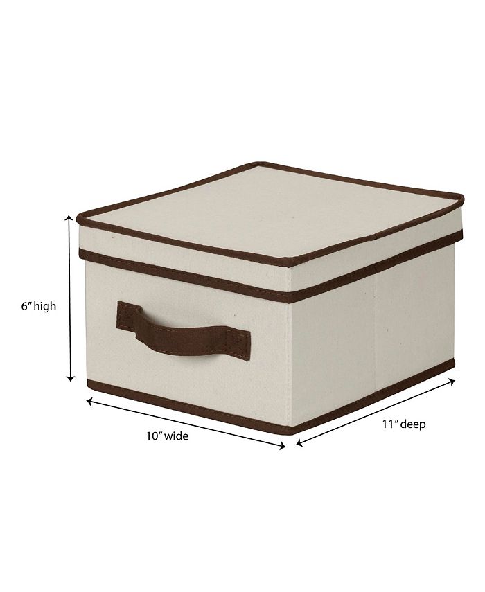 Household Essentials Canvas Medium Storage Box with Decorative Trim ...