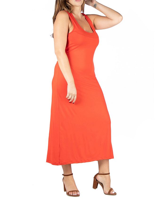 24seven Comfort Apparel Plus Size Racerback Maxi Dress - Macy's