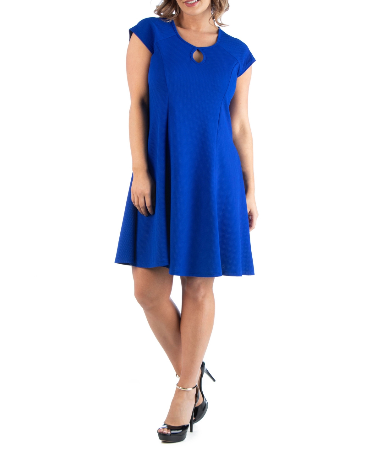 Click here for 24seven Comfort Apparel Plus Size Keyhole Neck Dre... prices