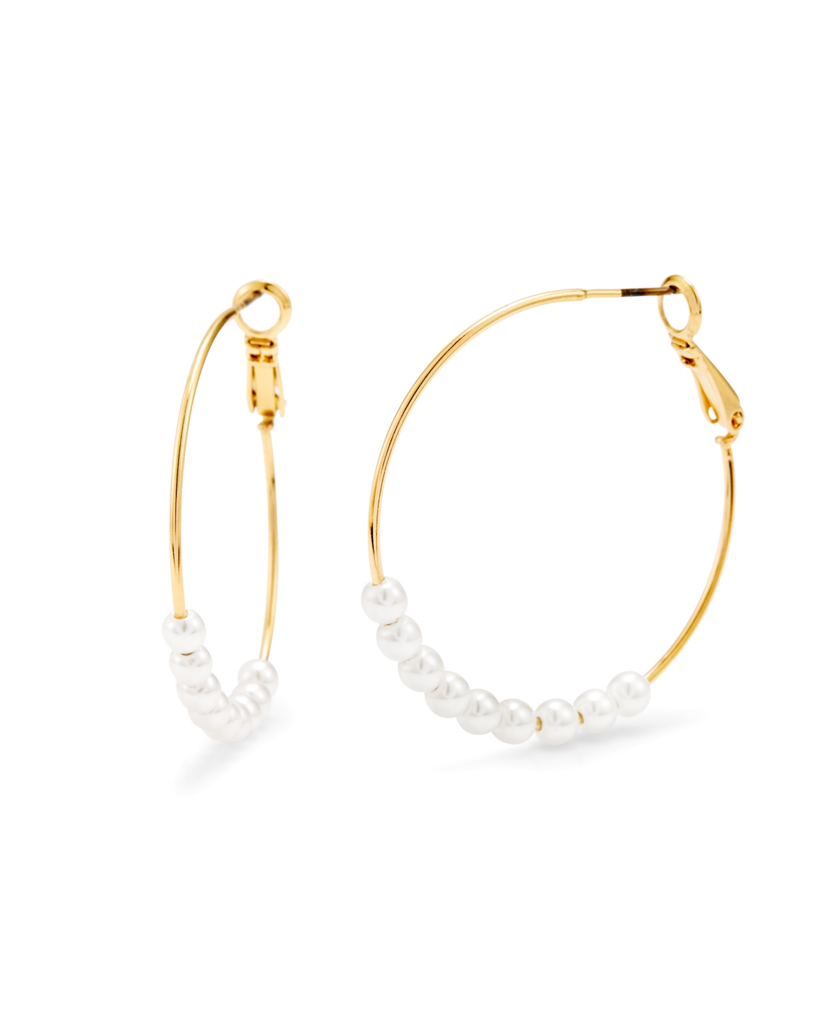 Click here for brook & york Taylor Imitation Pearl Hoops - Gold prices