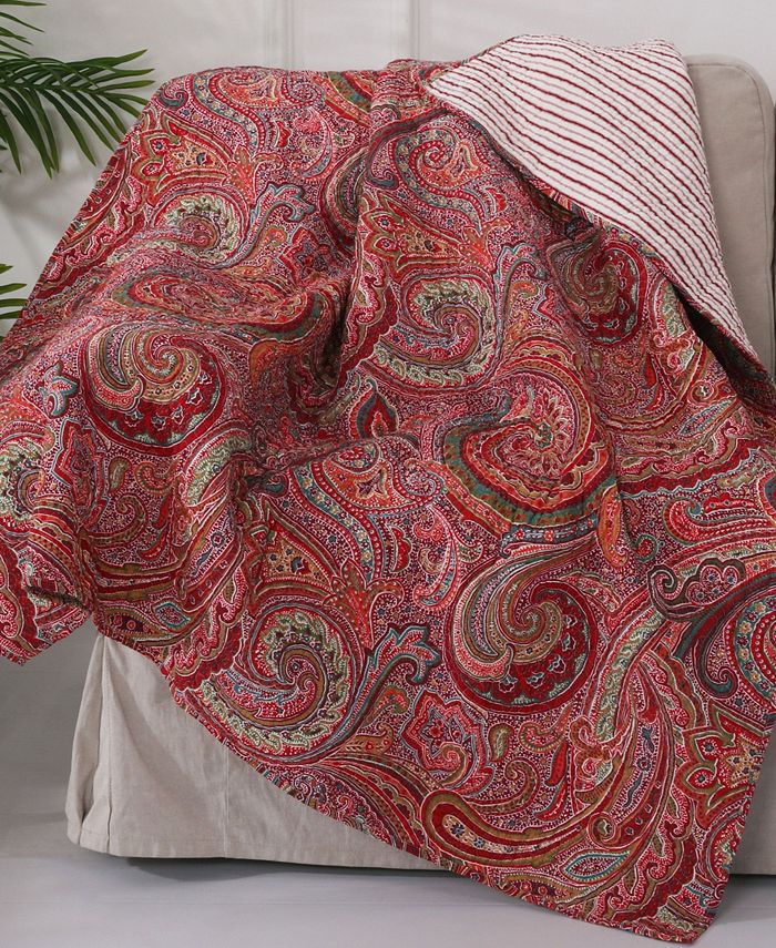 Levtex Spruce Paisley Reversible Quilted Throw, 50" x 60" - Macy's