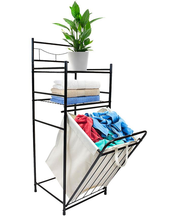 Sorbus Bathroom Tower 2 Tier Shelf Hamper - Macy's