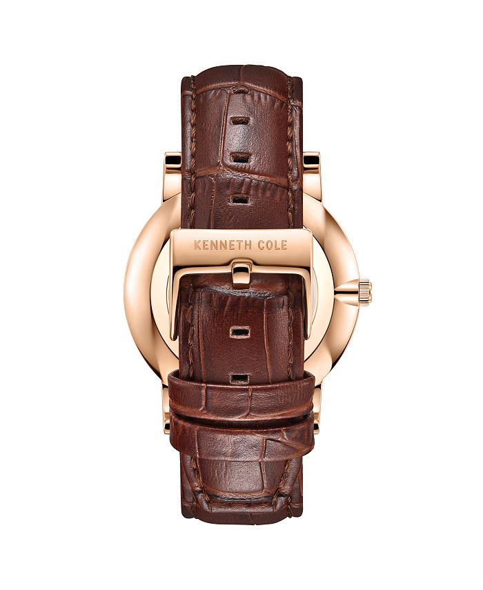Kenneth Cole New York Men's 3 Hands Slim Rose-Gold plated Stainless ...