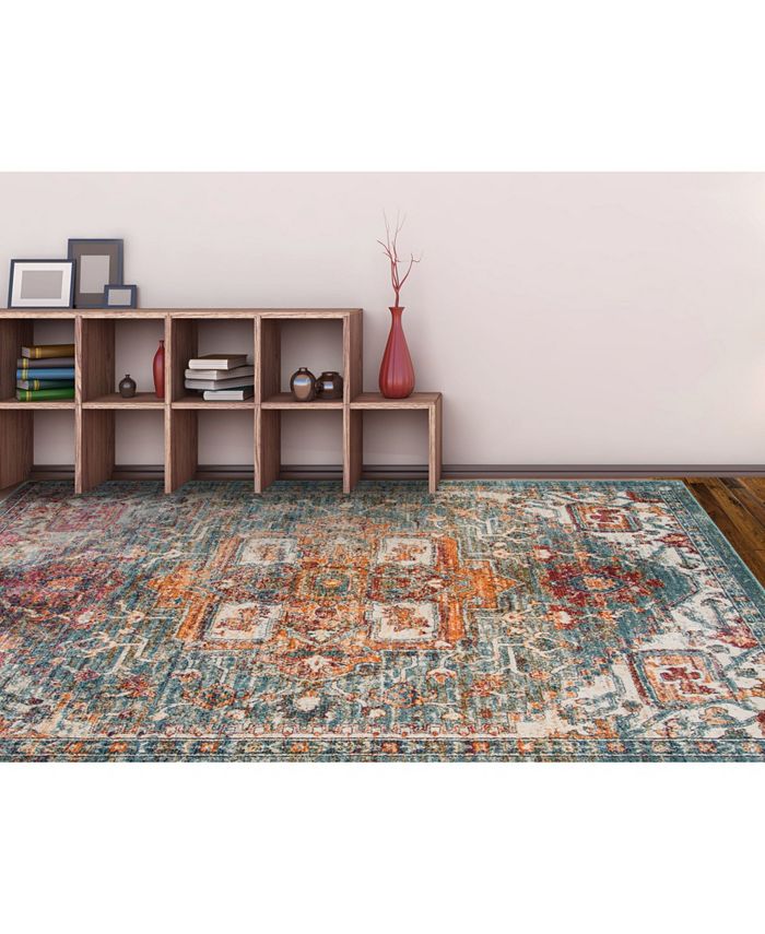Amer Rugs Xavier XAV-9 Teal/ Rust 4' x 6' Area Rug - Macy's