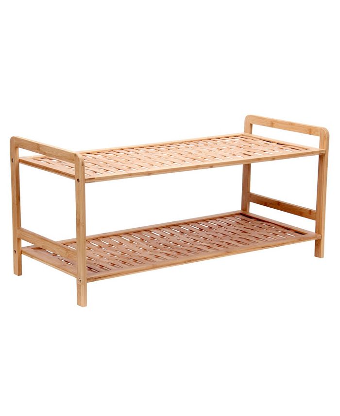 Household Essentials Household Essential Bamboo 2-Tier Shoe Rack ...