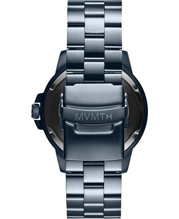 MVMT Men's Minimal Sport Blue-Tone Stainless Steel Bracelet Watch 45mm ...