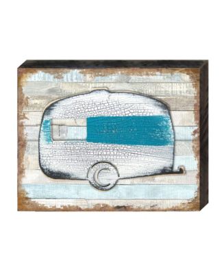 Designocracy Rustic Camper Coastal Wooden Block - Macy's