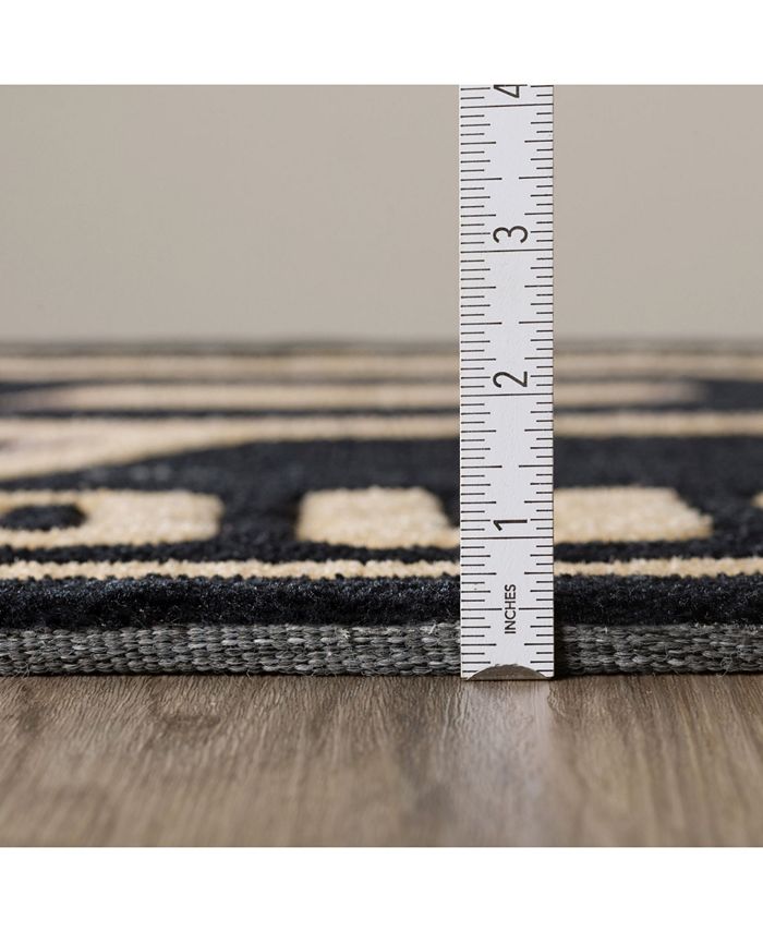 Luxury Sports Rugs Purdue Colpu Black 1'8" x 2'6" Area Rug - Macy's