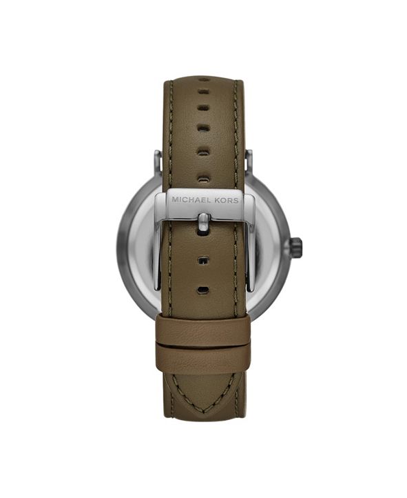 Michael Kors Men's Jayne Three-Hand Olive Leather Watch 42mm MK7147 ...