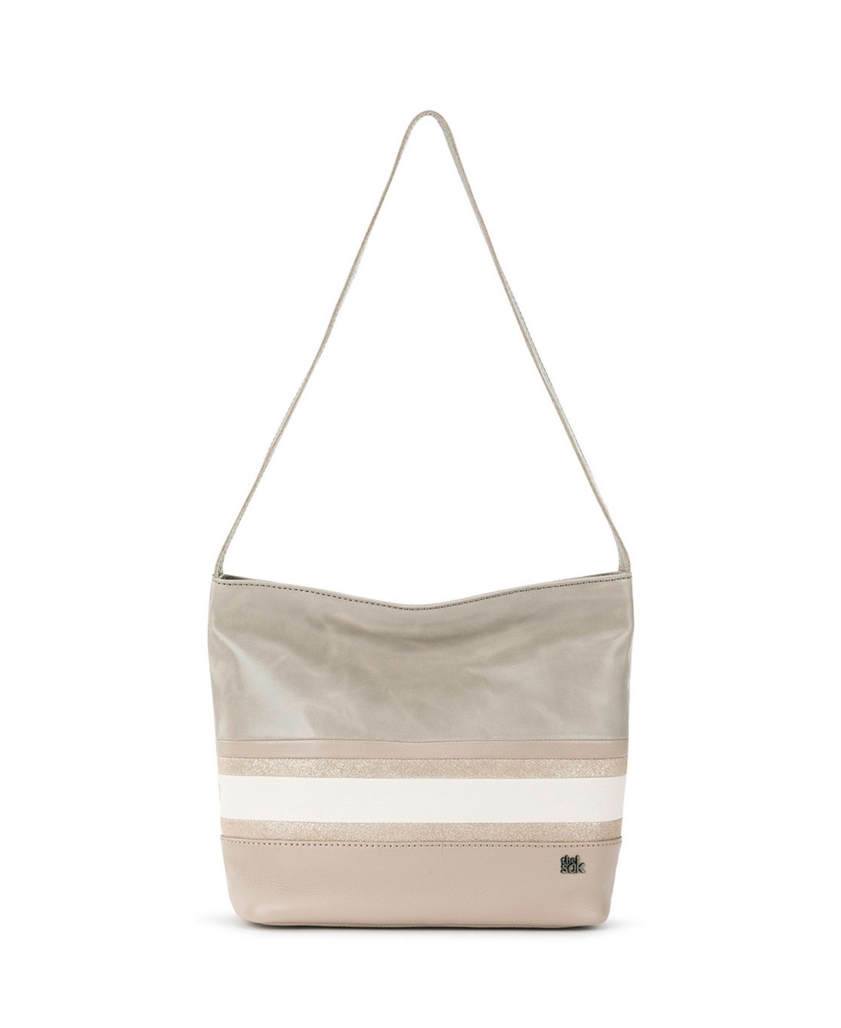 Click here for The Sak De Young Leather Hobo - Truffle Stripe/Sil... prices