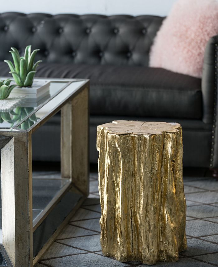 AB Home Gold-tone Tree Trunk Stool - Macy's