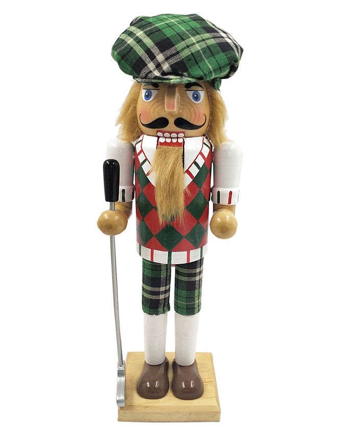 Santa's Workshop 14" Green Plaid Golfer Nutcracker - Macy's