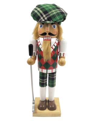 Santa's Workshop 14" Green Plaid Golfer Nutcracker - Macy's