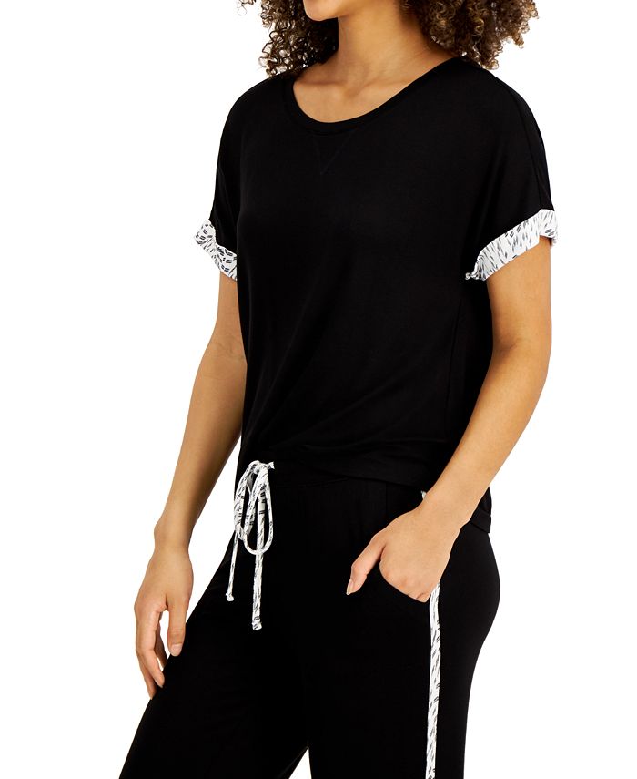 Alfani Ultra-Soft Contrast Trim Pajama Set, Created for Macy's ...