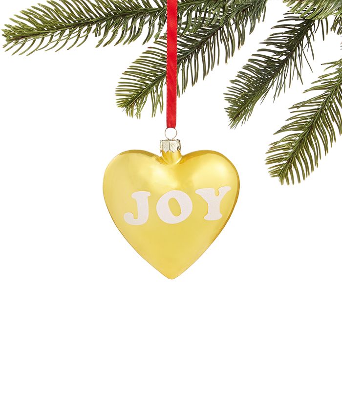 Holiday Lane Merry & Brightest Joy Heart Ornament, Created for Macy's ...