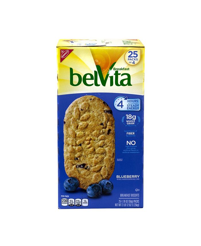 belVita Breakfast Biscuits Blueberry 4 Packs, 25 Count - Macy's