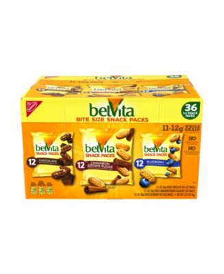 belVita Breakfast Biscuits Bite Size Snack Packs Variety, Pack of 36 ...