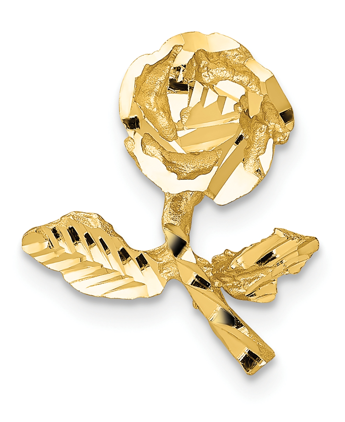 Click here for Textured Rose Pendant in 14k Yellow Gold - Yellow... prices