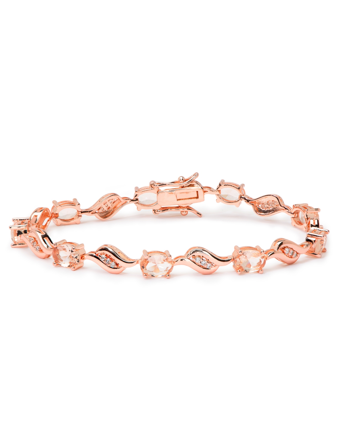 Click here for Rose Gold Plated Oval Simulated Morganite Bracelet... prices