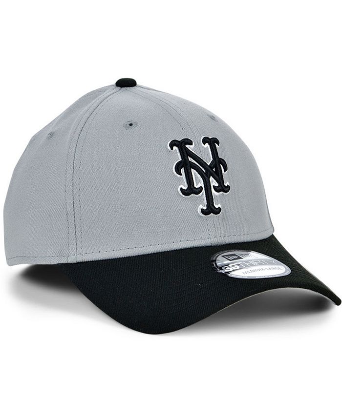 New Era New York Mets Team Classic Gray Black White 39THIRTY Cap - Macy's