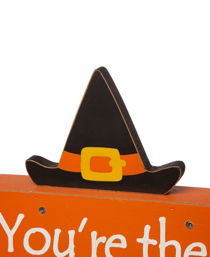 Glitzhome Halloween Wooden Lighted Witch Block Table Decor - Macy's