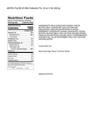 Frango Chocolates 1 LB Holiday Collector's Tin Milk Mint Chocolates ...