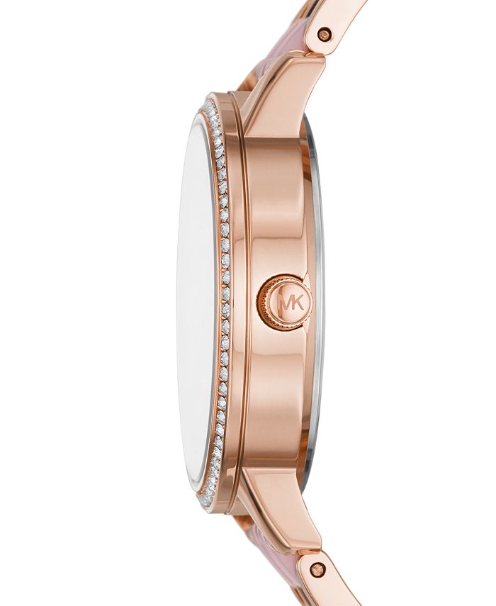 Michael Kors Women's Melissa Three-Hand Rose Gold-Tone Stainless Steel ...