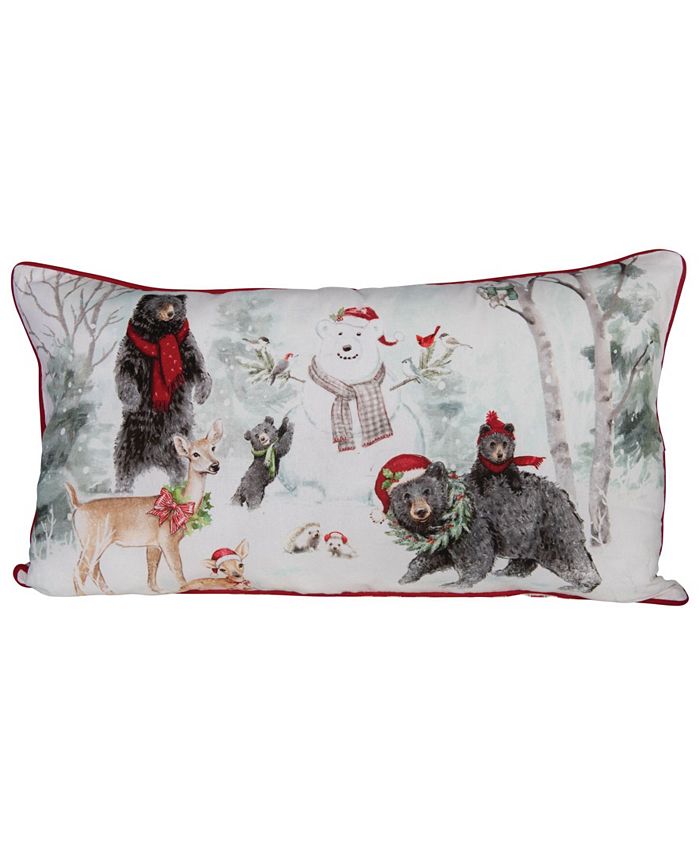 CREATIVE CO-OP INC Reversible Bears, Snowman Deer Winter Scene Cotton ...