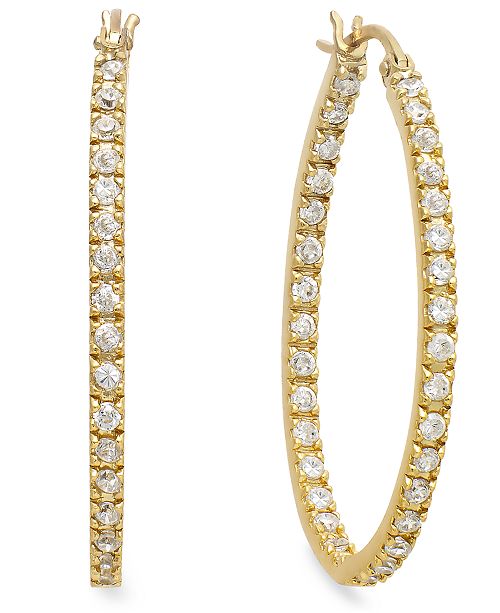 Giani Bernini 18k Gold over Sterling Silver, Cubic Zirconia In-and-Out ...