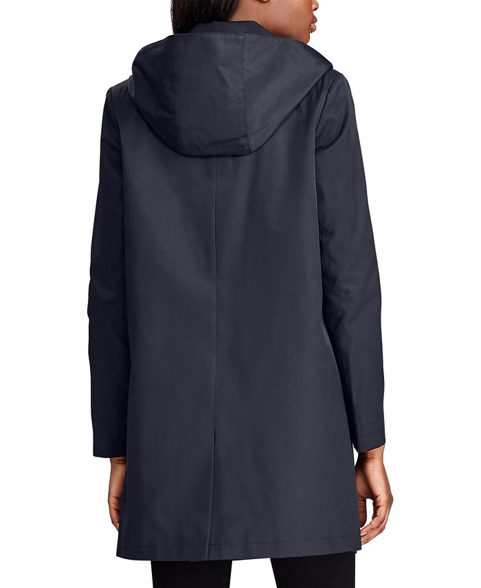Lauren Ralph Lauren Women's Hooded Single-Breasted A-Line Raincoat ...