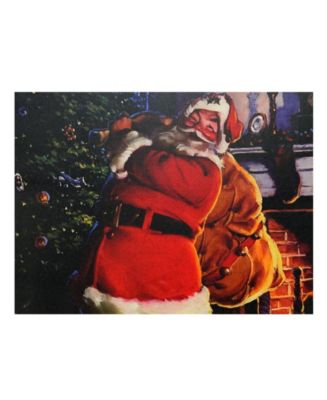 Northlight LED Lighted Jolly Santa Claus with Bag Of Gifts Christmas ...
