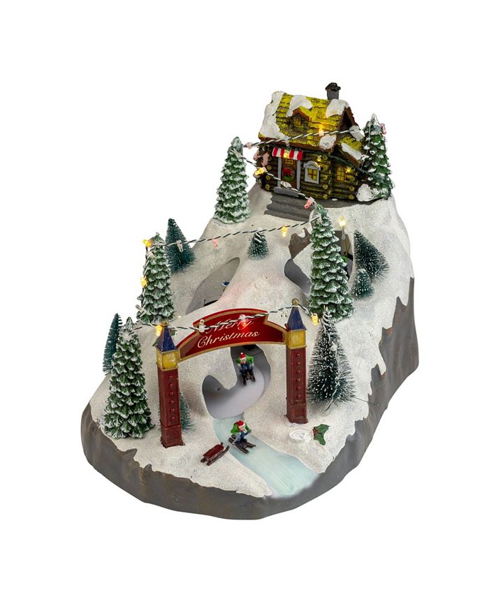 Northlight LED Animated and Lighted Christmas Scene with 3 Turning ...