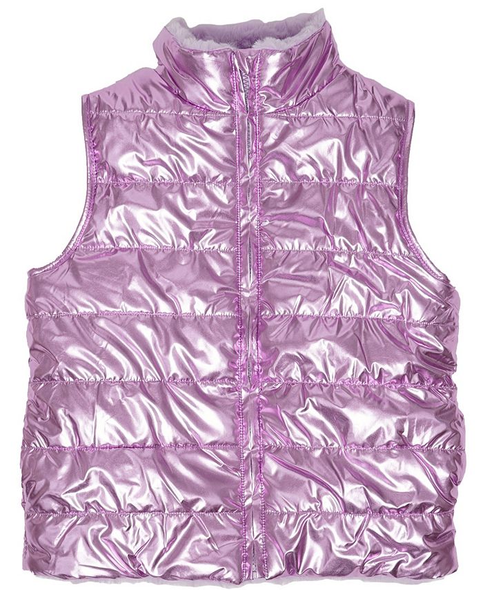 Epic Threads Big Girls Shiny Reversible Vest - Macy's