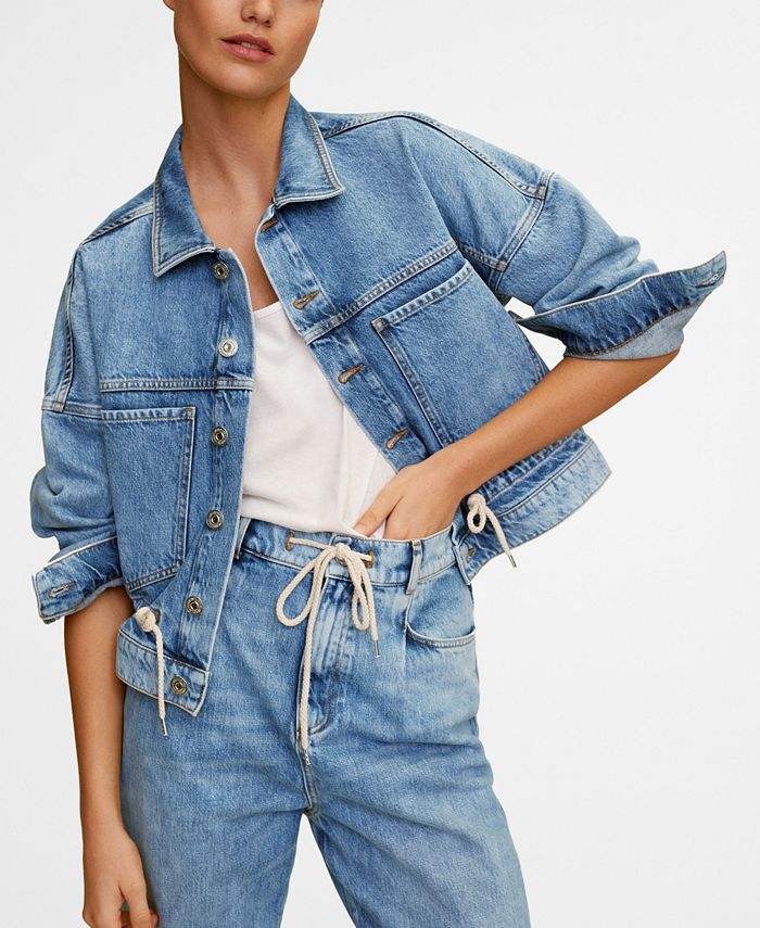 MANGO Women's Medium Wash Denim Jacket - Macy's