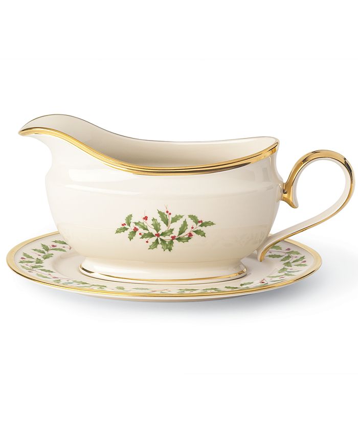 Lenox Serveware, Holiday Sauce Boat with Stand - Macy's