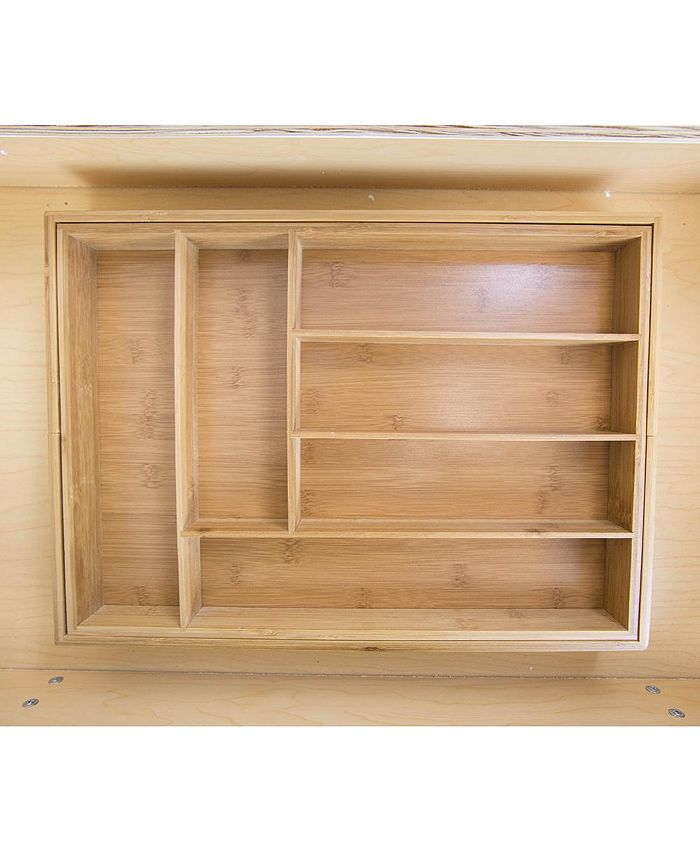 Home Basics Bamboo Expandable Cutlery Tray - Macy's