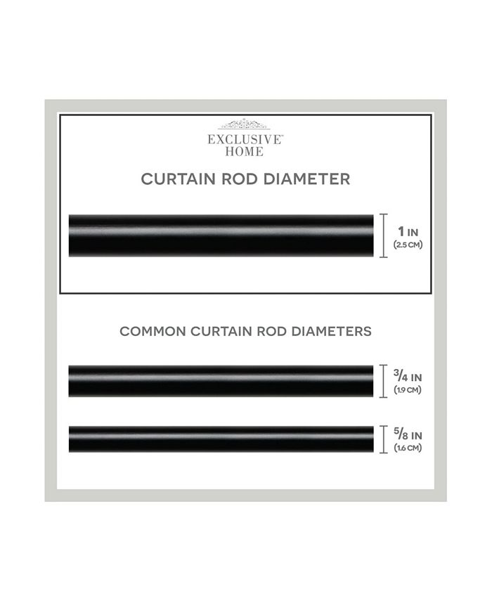 Exclusive Home Lawson 1" Window Curtain Rod and Finial Set, Adjustable ...