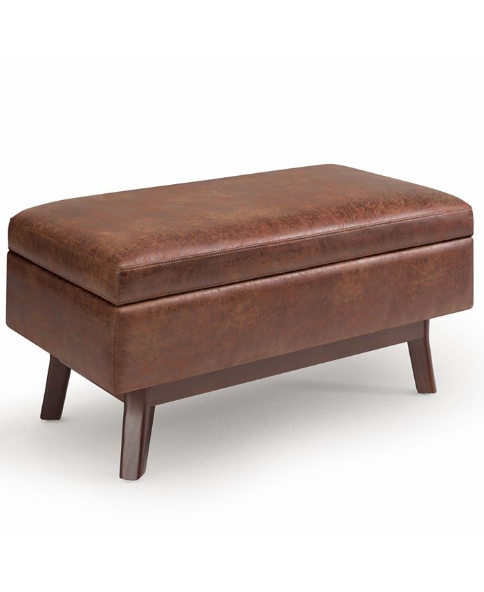 Simpli Home Owen Mid Century Modern Rectangle Small Rectangular Storage ...