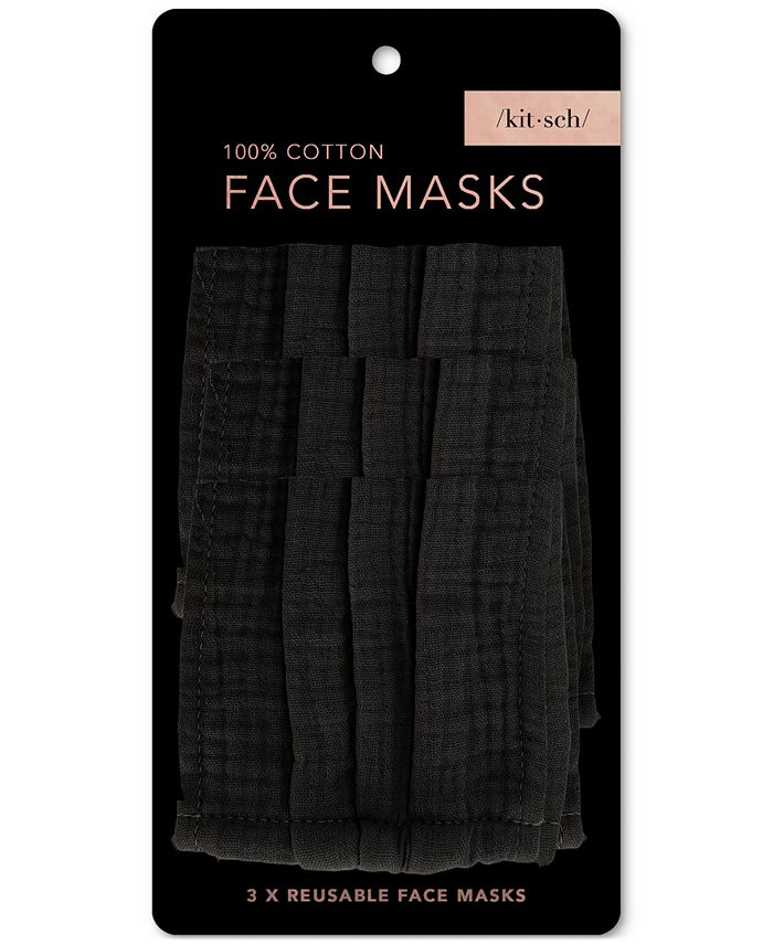 Kitsch Cotton Face Mask 3pc Set - Macy's