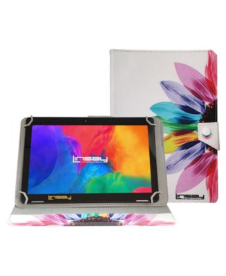 New LINSAY 10.1" Tablet 128GB with Flower Case with Super Screen IPS ...