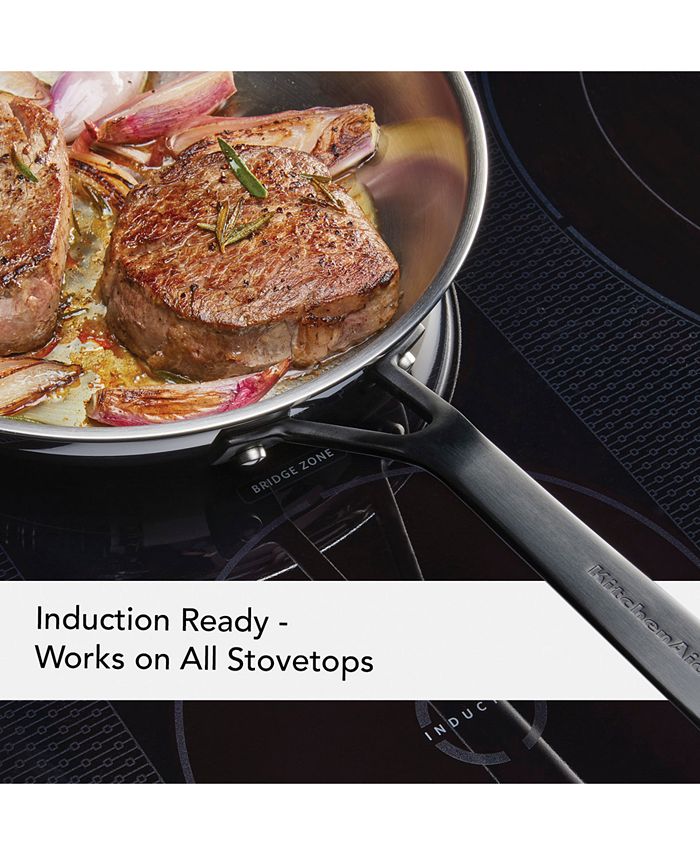 KitchenAid 5-Ply Clad Stainless Steel 12.25" Induction Frying Pan - Macy's