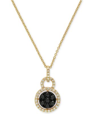 Caviar by EFFY® Black and White Diamond Pendant (3/8 ct. t.w.) in 14k ...