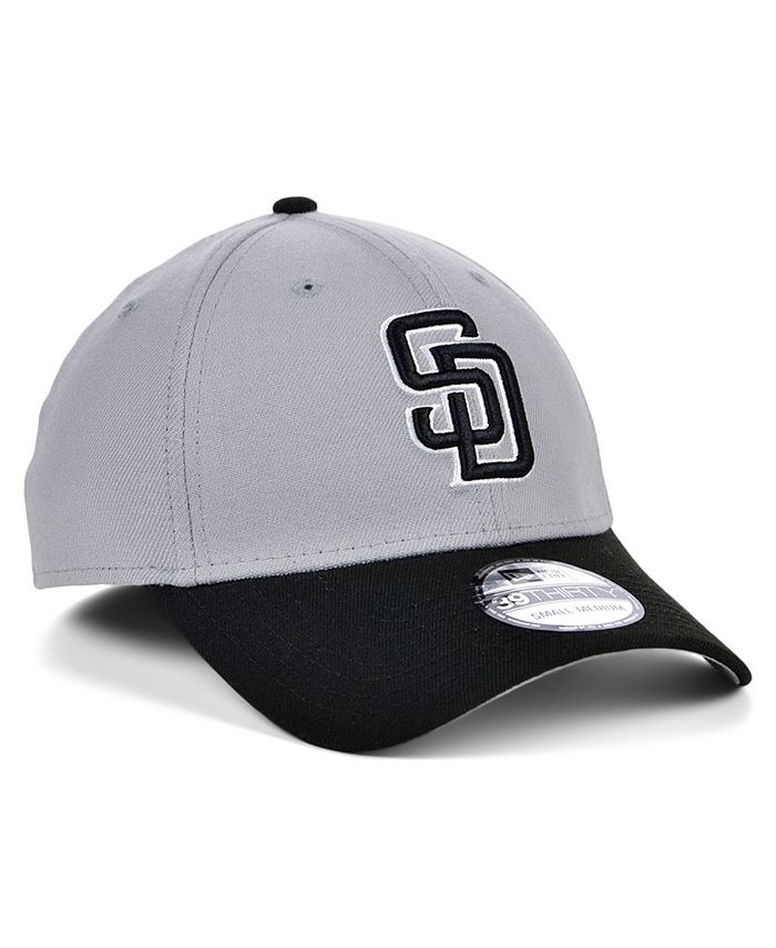 New Era San Diego Padres Team Classic Gray Black White 39THIRTY Cap ...