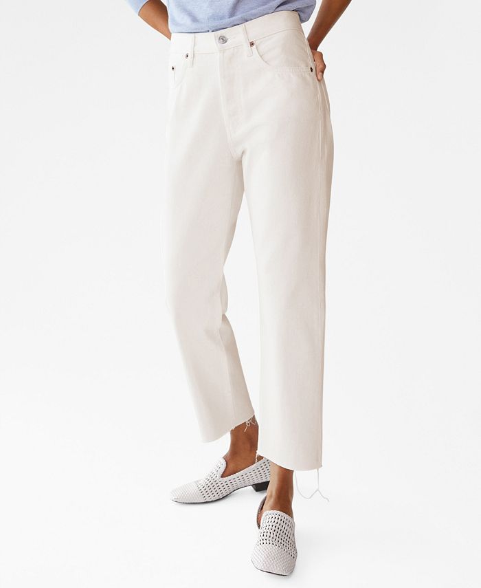 MANGO Straight Fit Cropped Jeans - Macy's