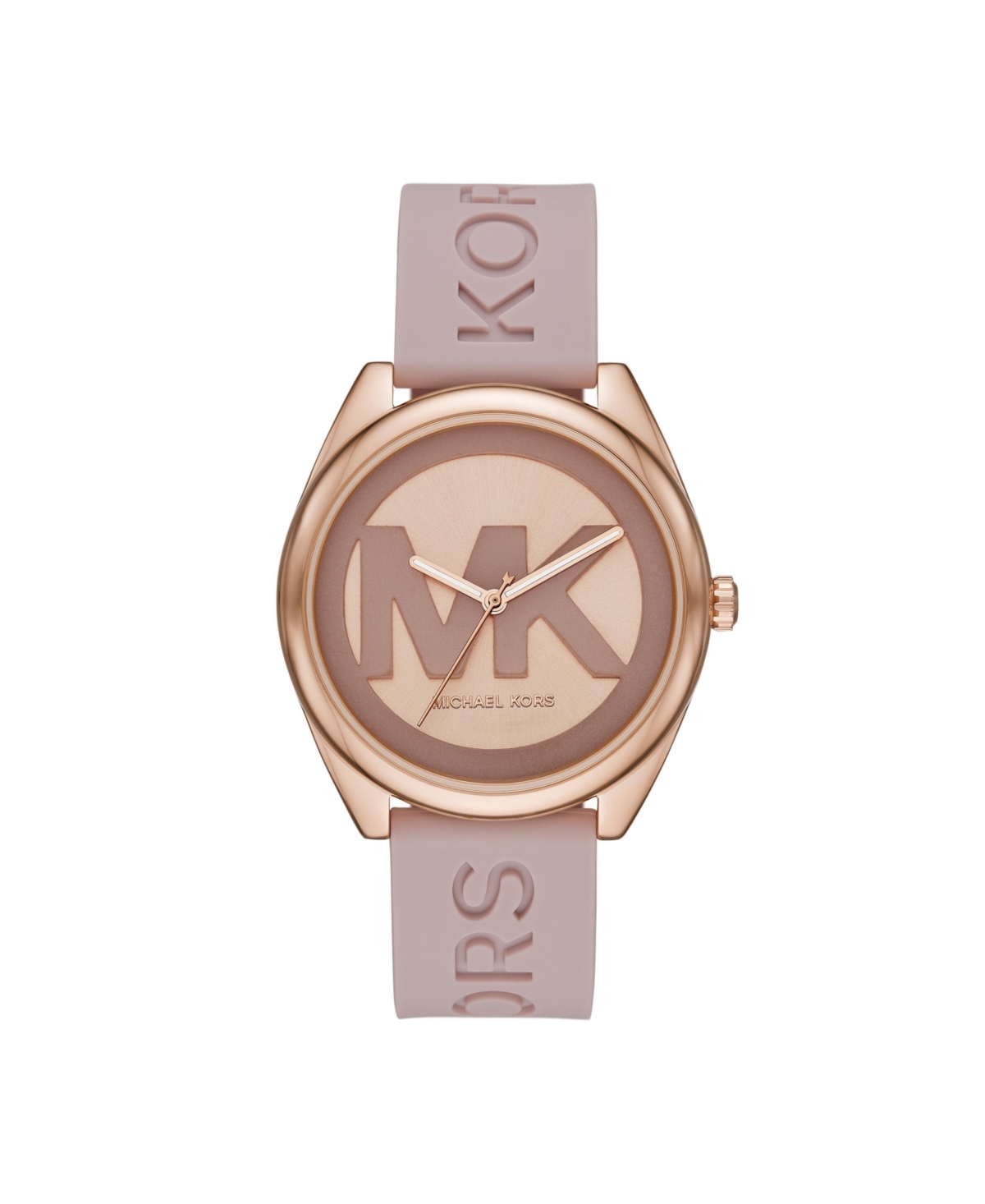 Click here for Michael Kors Womens Janelle Pink Silicone Strap Wa... prices