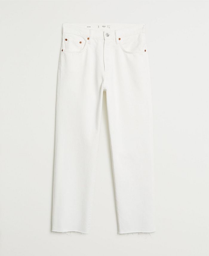 MANGO Straight Fit Cropped Jeans - Macy's
