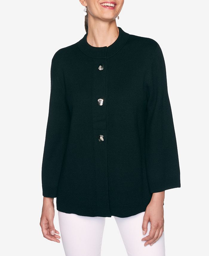 Alfred Dunner Women's Plus Size Madison Avenue Sweater Jacket - Macy's
