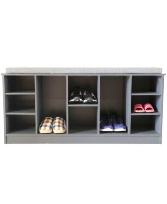 Vintiquewise Wooden Shoe Cubicle Storage Entryway Bench with Soft ...
