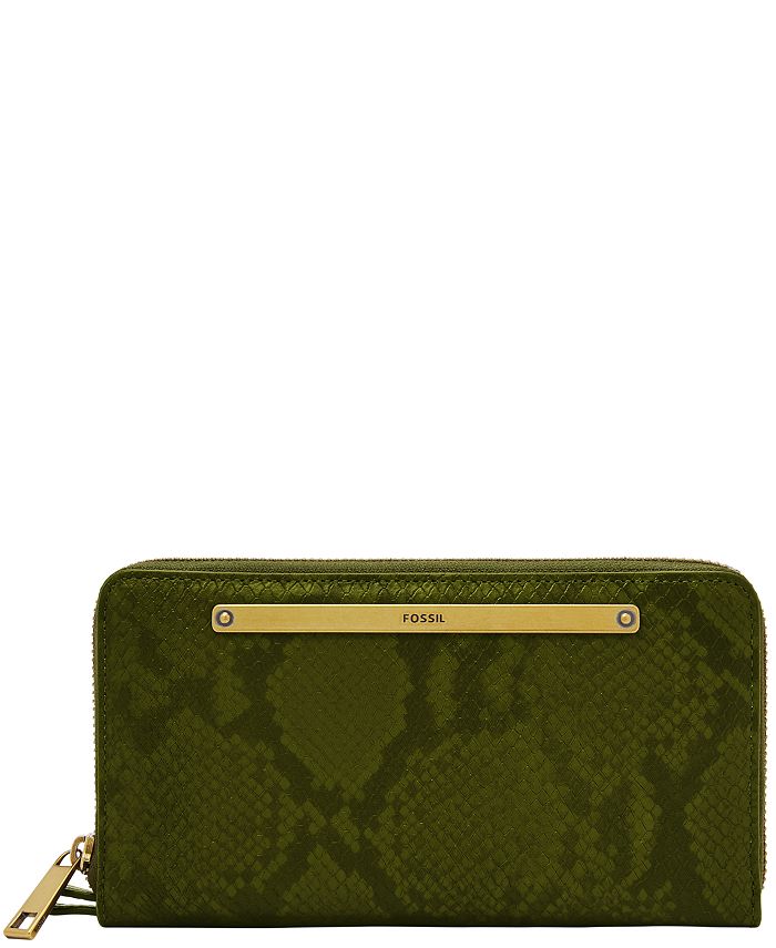 Fossil Women's Liza Leather Zip Around Wallet Wristlet - Macy's