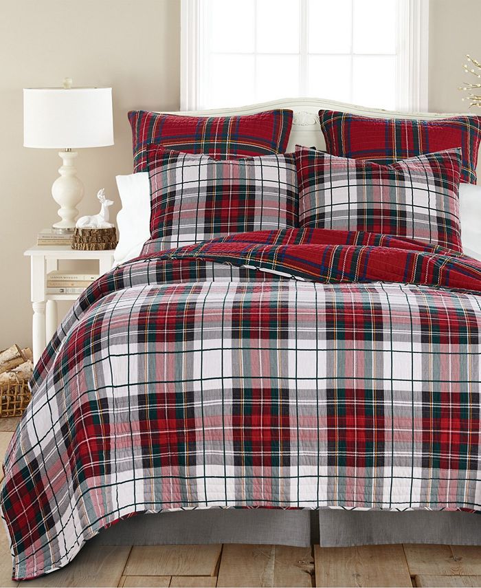 Levtex Spencer Red Plaid Reversible Quilt, Full/Queen - Macy's